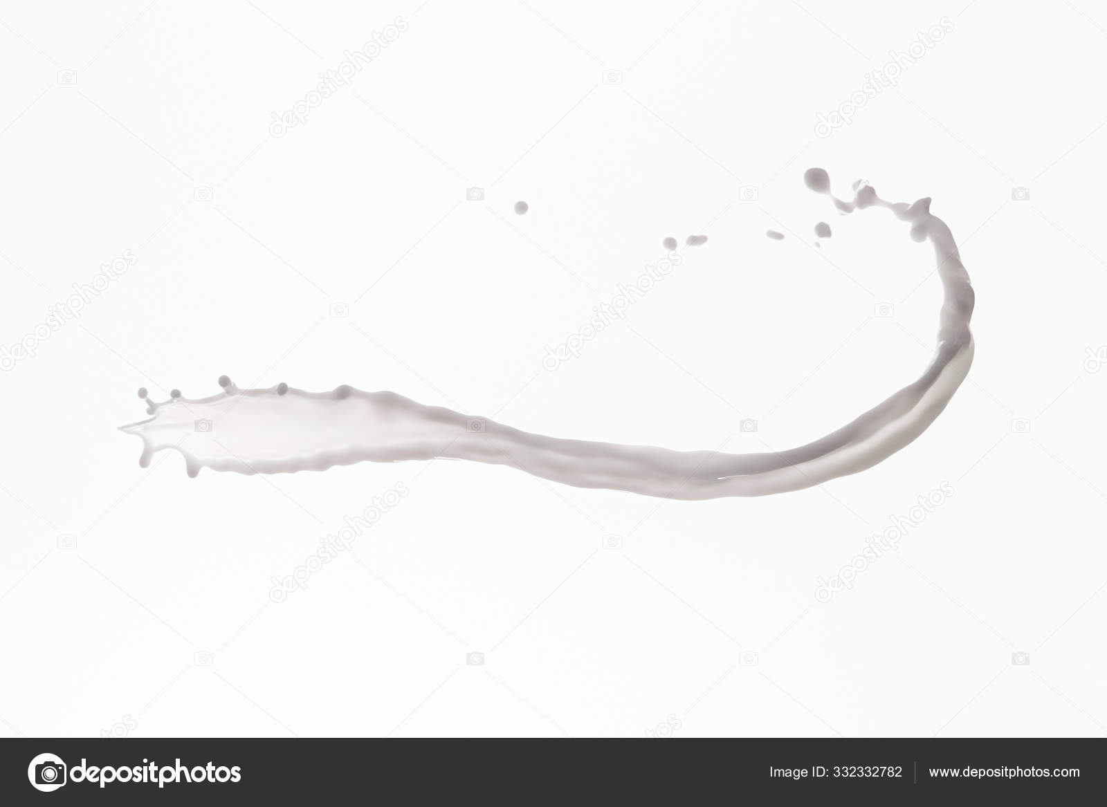 Pure Fresh White Milk Splash Isolated White Stock Photo by ...