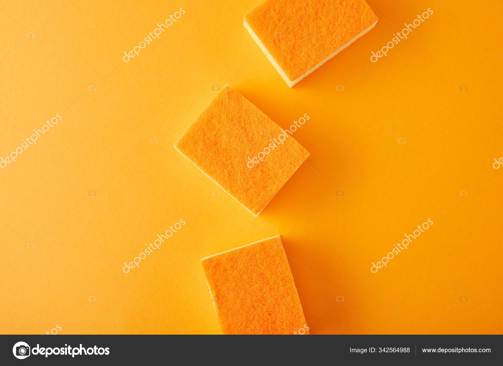 Top View Sponges Dish Washing Orange Stock Photo by ©AntonMatyukha ...