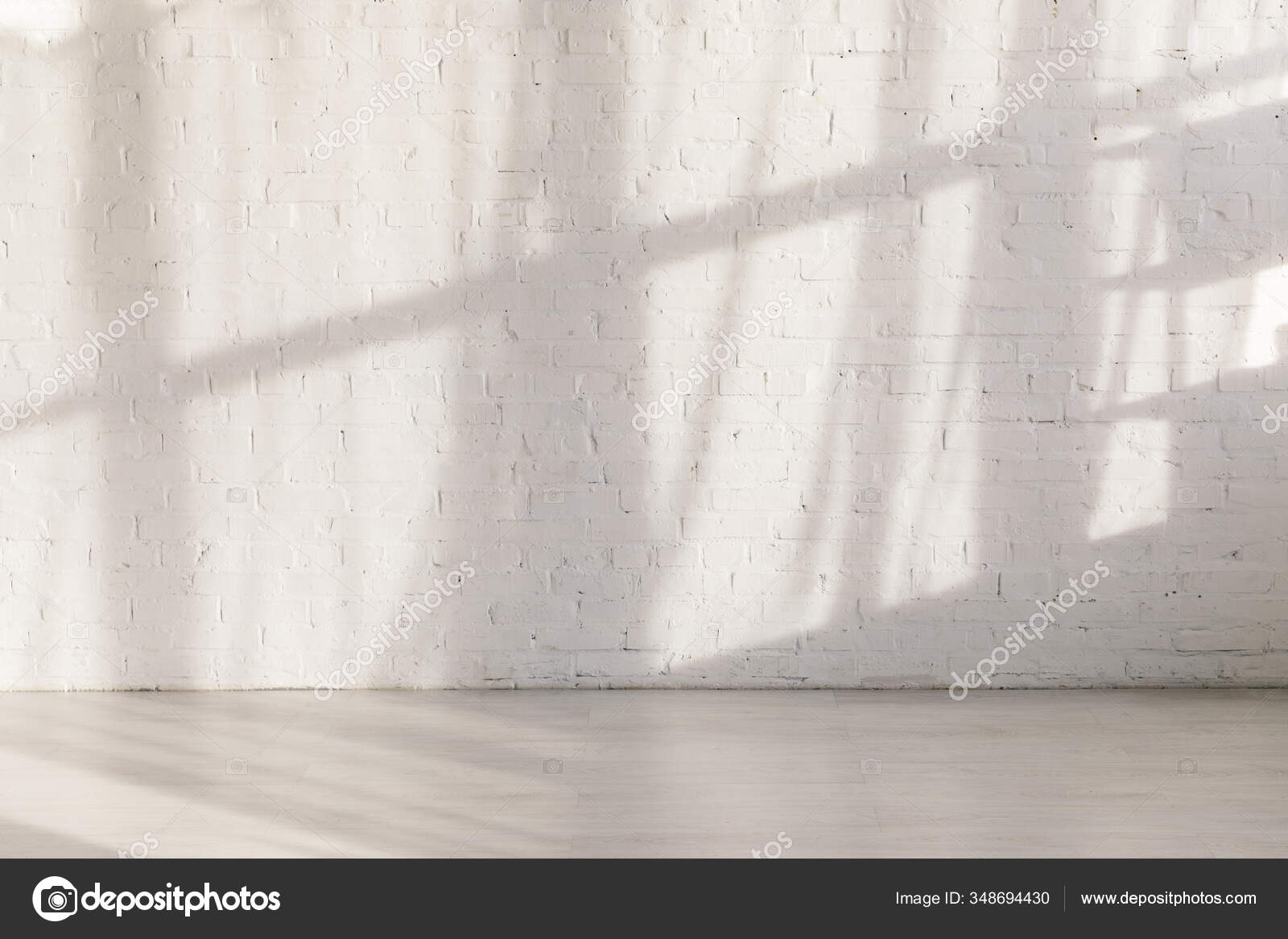 Sunlight Shadows Brick Wall Empty Yoga Studio — Stock Photo ...