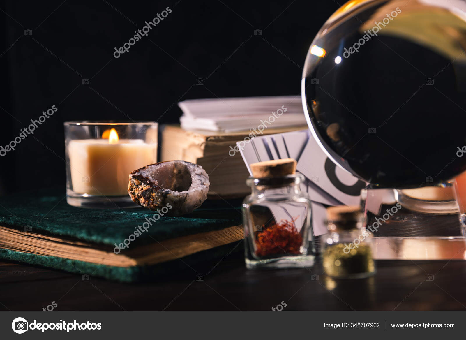 Occult Mystical Objects Isolated Black — Stock Photo © AntonMatyukha ...