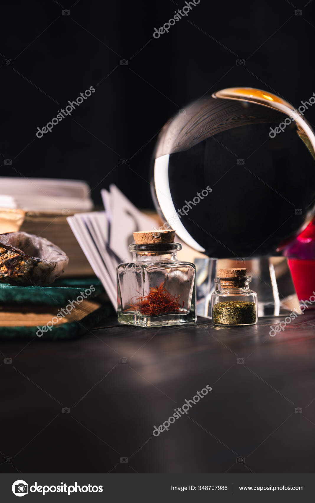 Occult Mystical Objects Black Background — Stock Photo © AntonMatyukha ...
