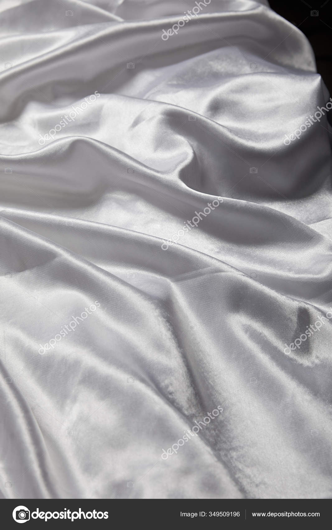 Close View White Soft Crumpled Silk Textured Cloth Stock Photo by ...