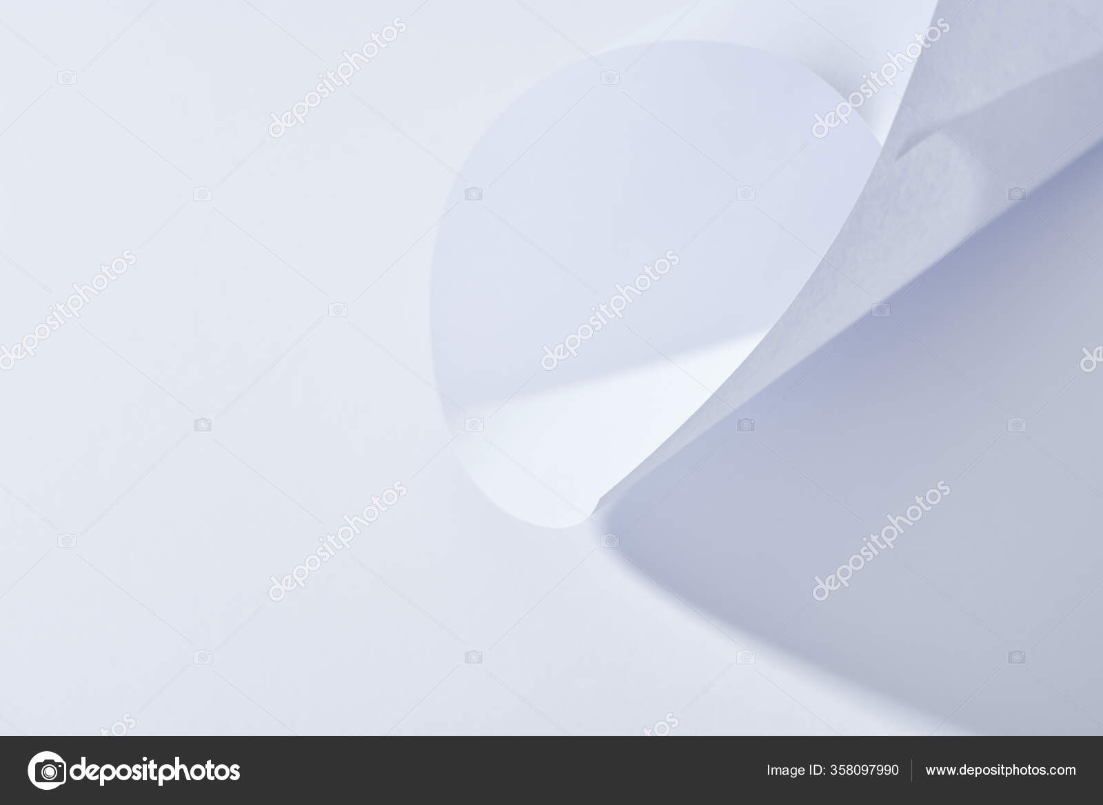 Close View Curved Paper Sheet White Background Stock Photo by ...