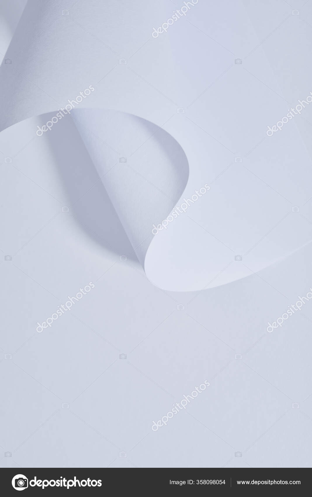 Close View Curved Paper Sheet White Background — Stock Photo ...