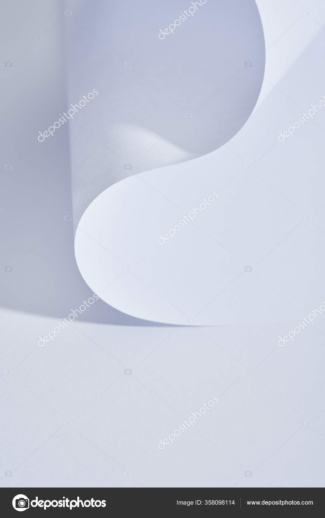 Close View Curved Paper Sheet White Background — Stock Photo ...