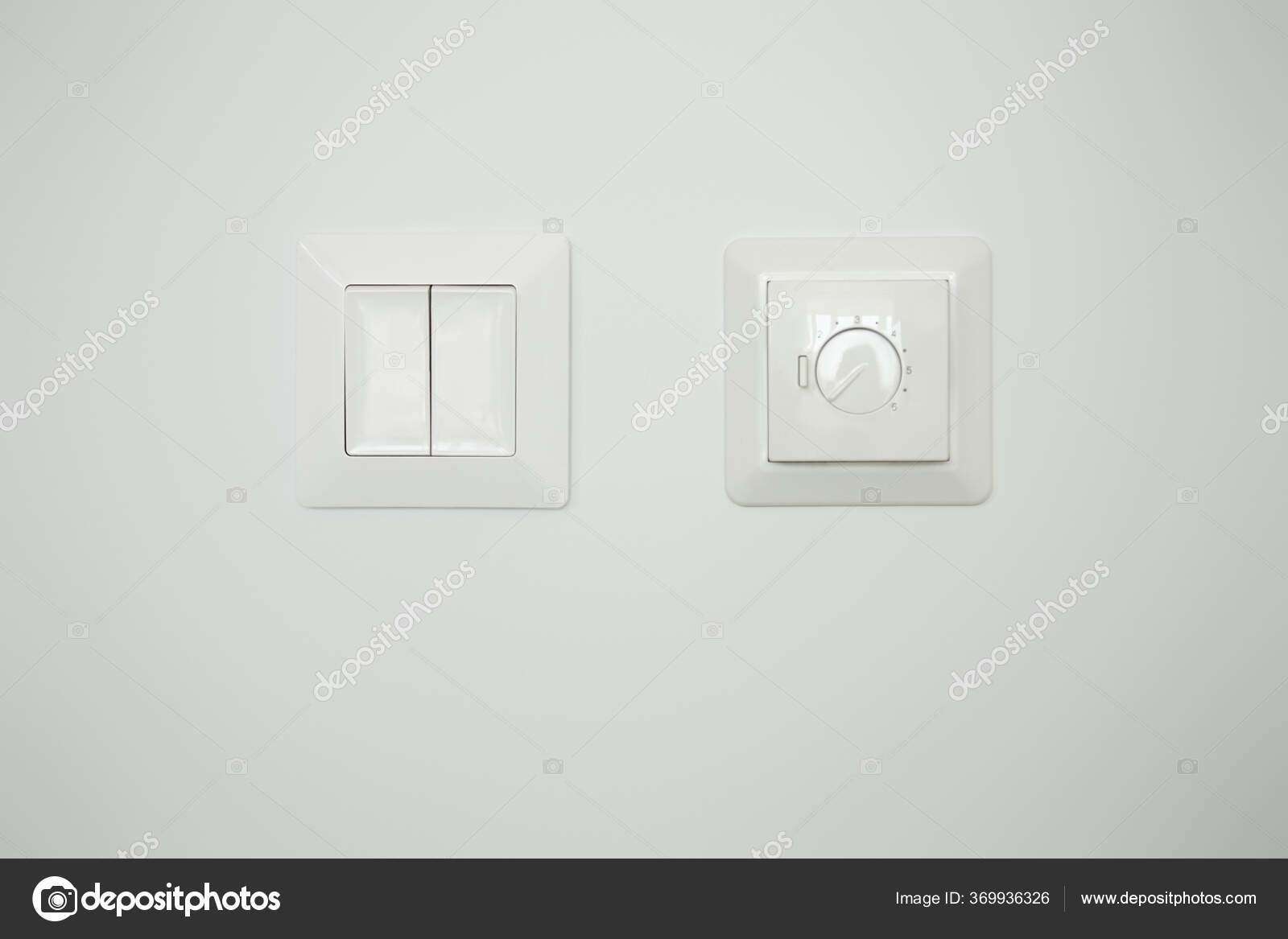 Temperature Controller Panel Switch White Wall — Stock Photo ...