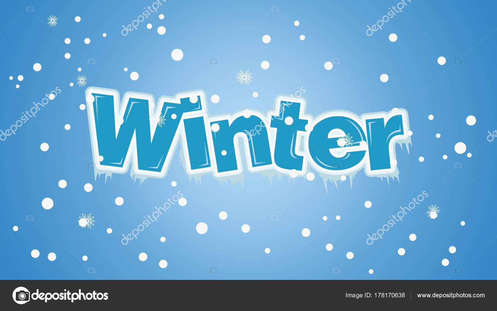 Winter Title Snow Background Vector Illustration Winter Postcard Card ...