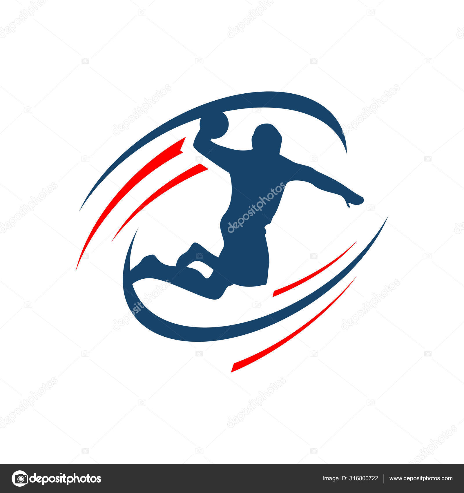 Handball vector sign logo. Abstract colorful silhouette of playe Stock ...