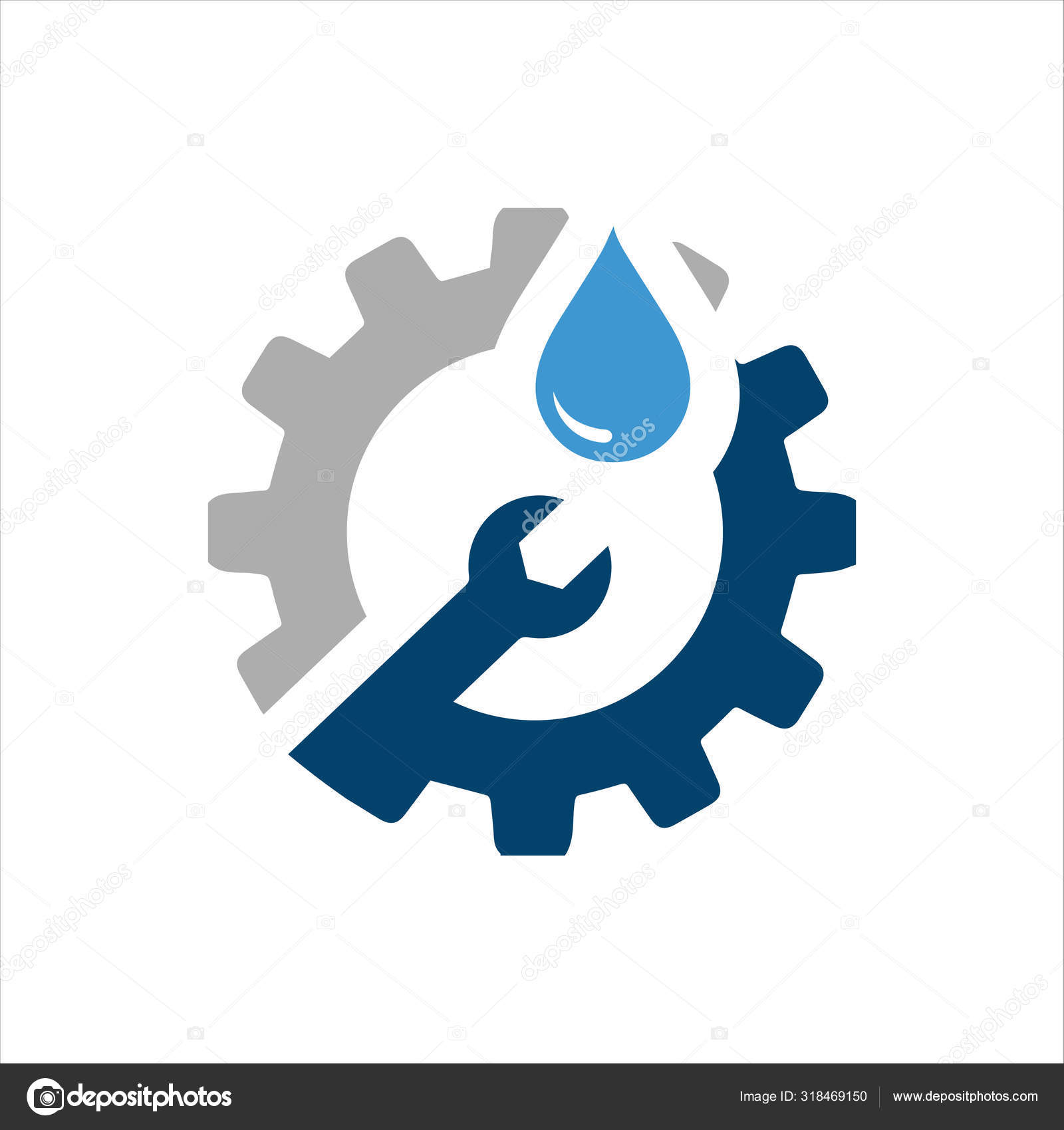 Hygienické logo vektorový symbol ikona potrubí a kapka vody v bílé ...