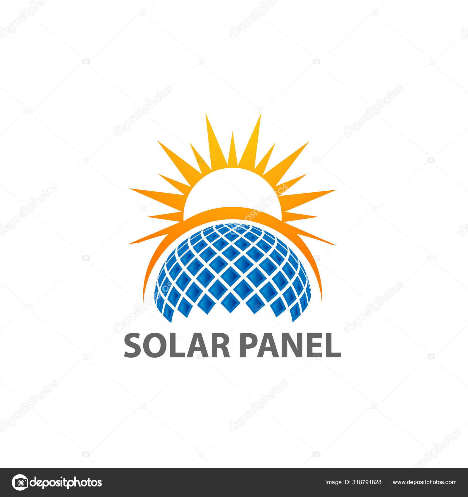 Solar home logo template. Solar panel and sun vector design. Ren Stock ...