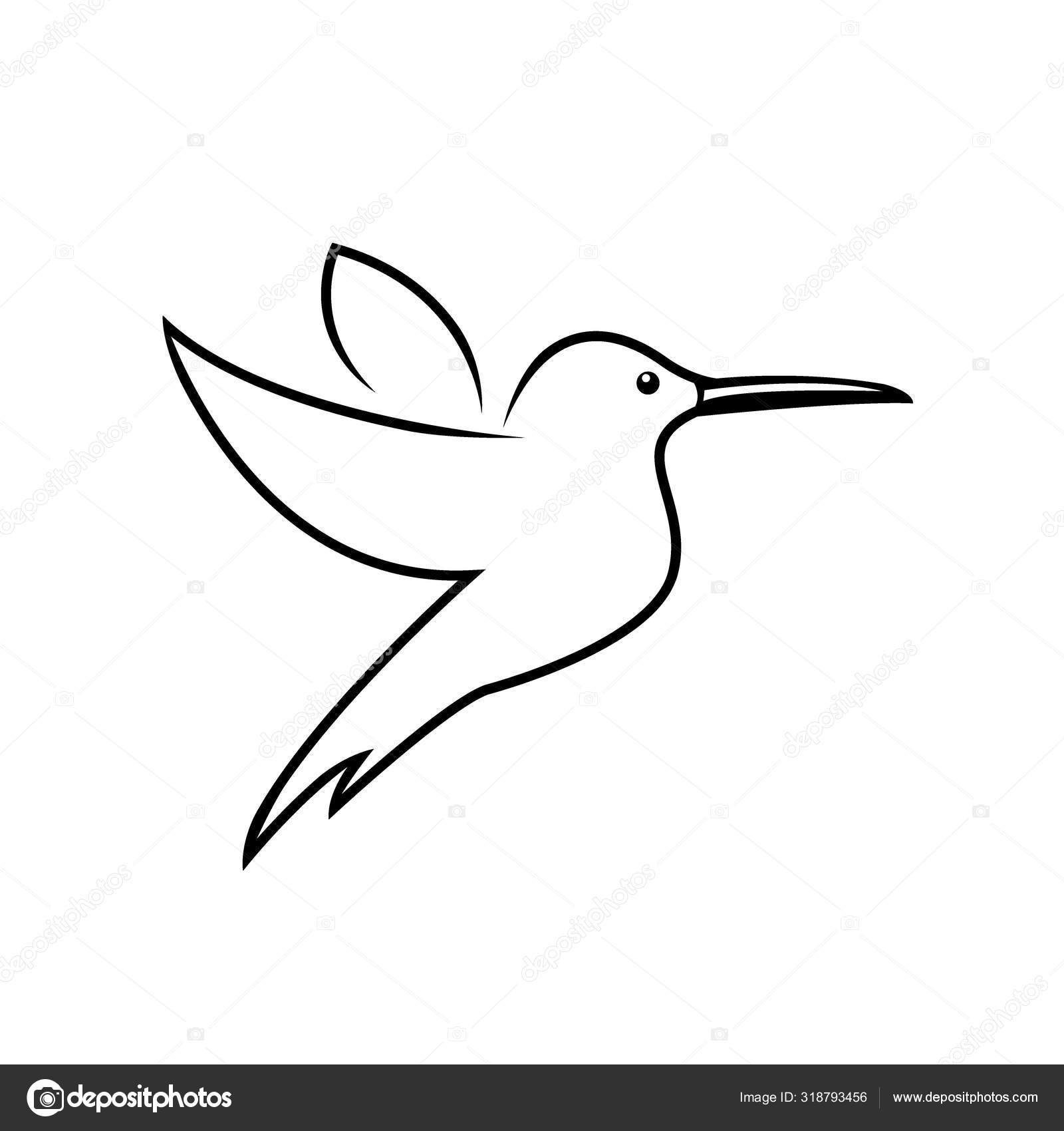Hummingbird line icon, outline vector sign, linear pictogram iso Stock ...