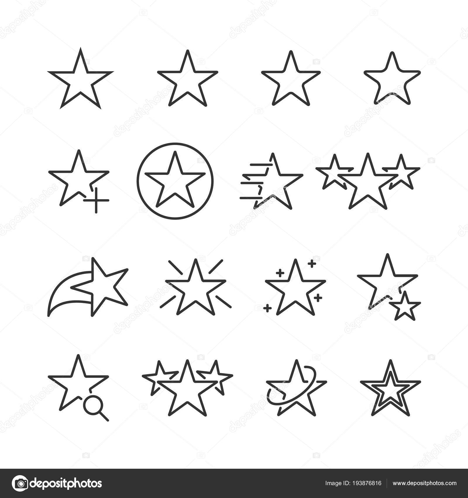 Vector image of set line star icons. Stock Vector Image by ...