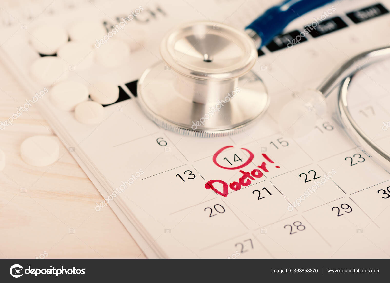 Closeup Doctor Appointment Calendar Medical Concept Stock Photo by ...