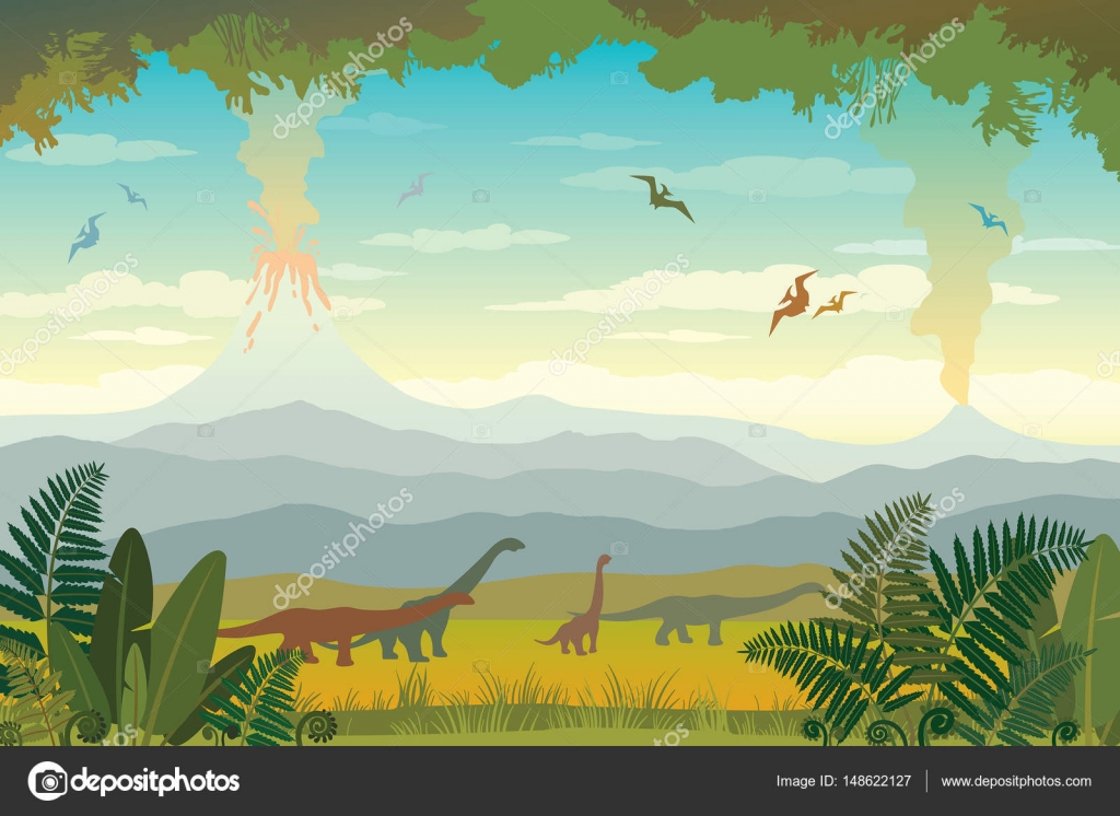 Dinosaur Landscape Background