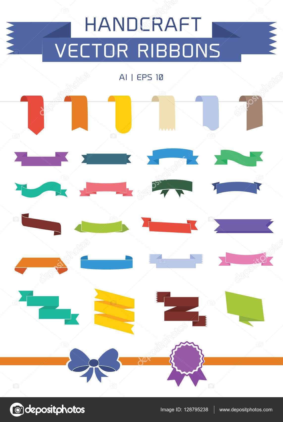 Handcraft Vector Ribbons Stock Vector Image by ©karlos1991 #128795238