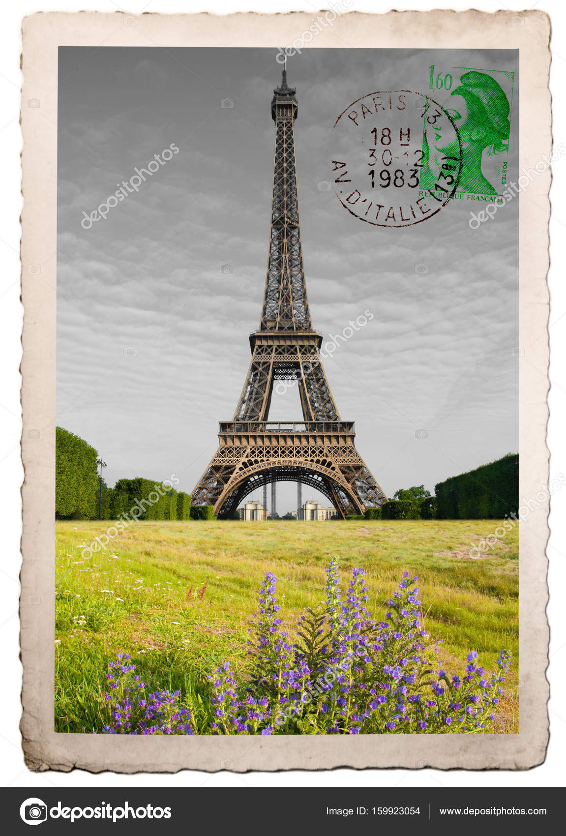 Postcard of Eiffel Tower Stock Photo by ©Photobeps 159923054