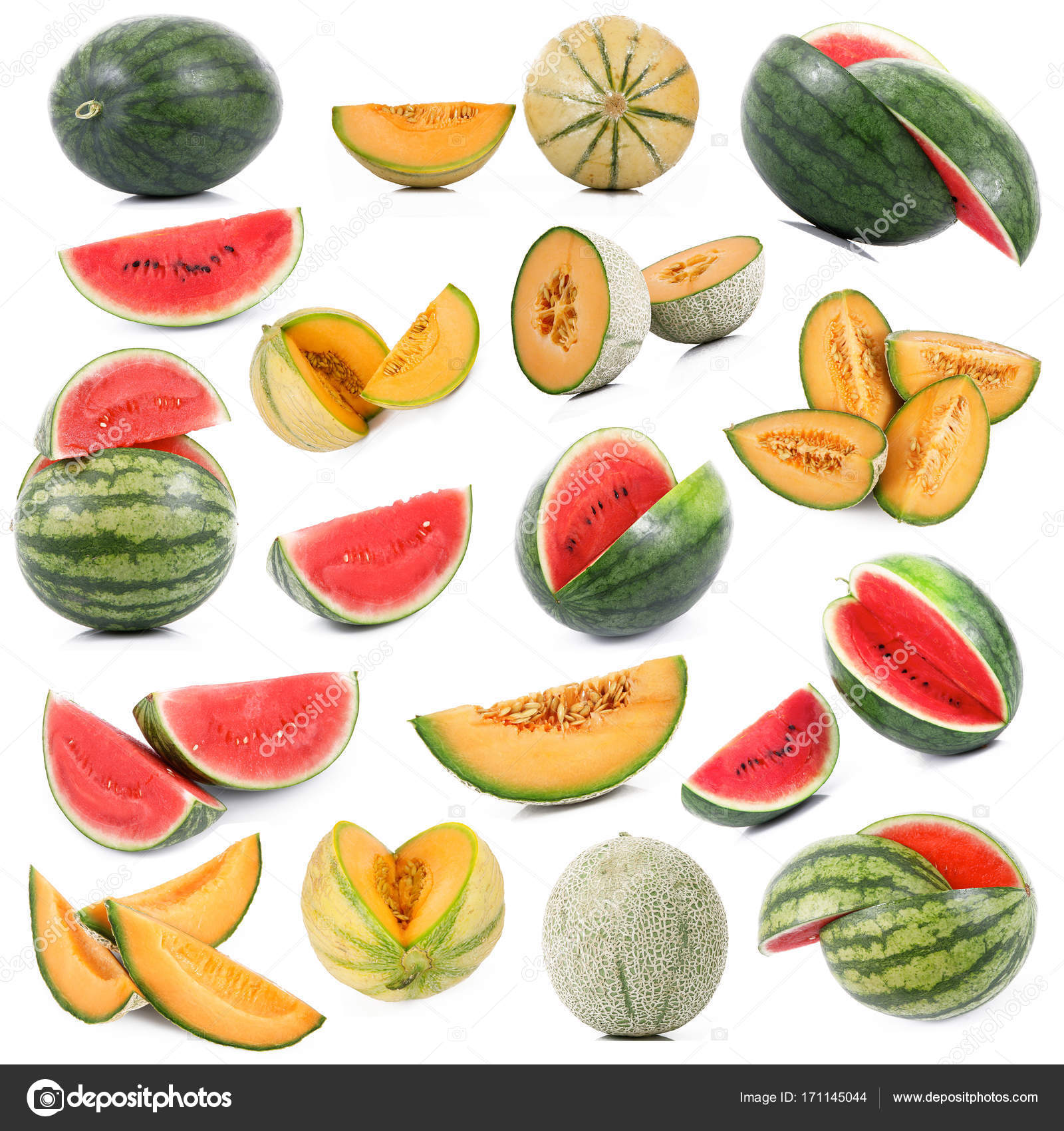 Melon and watermelon collage Stock Photo by ©Photobeps 171145044