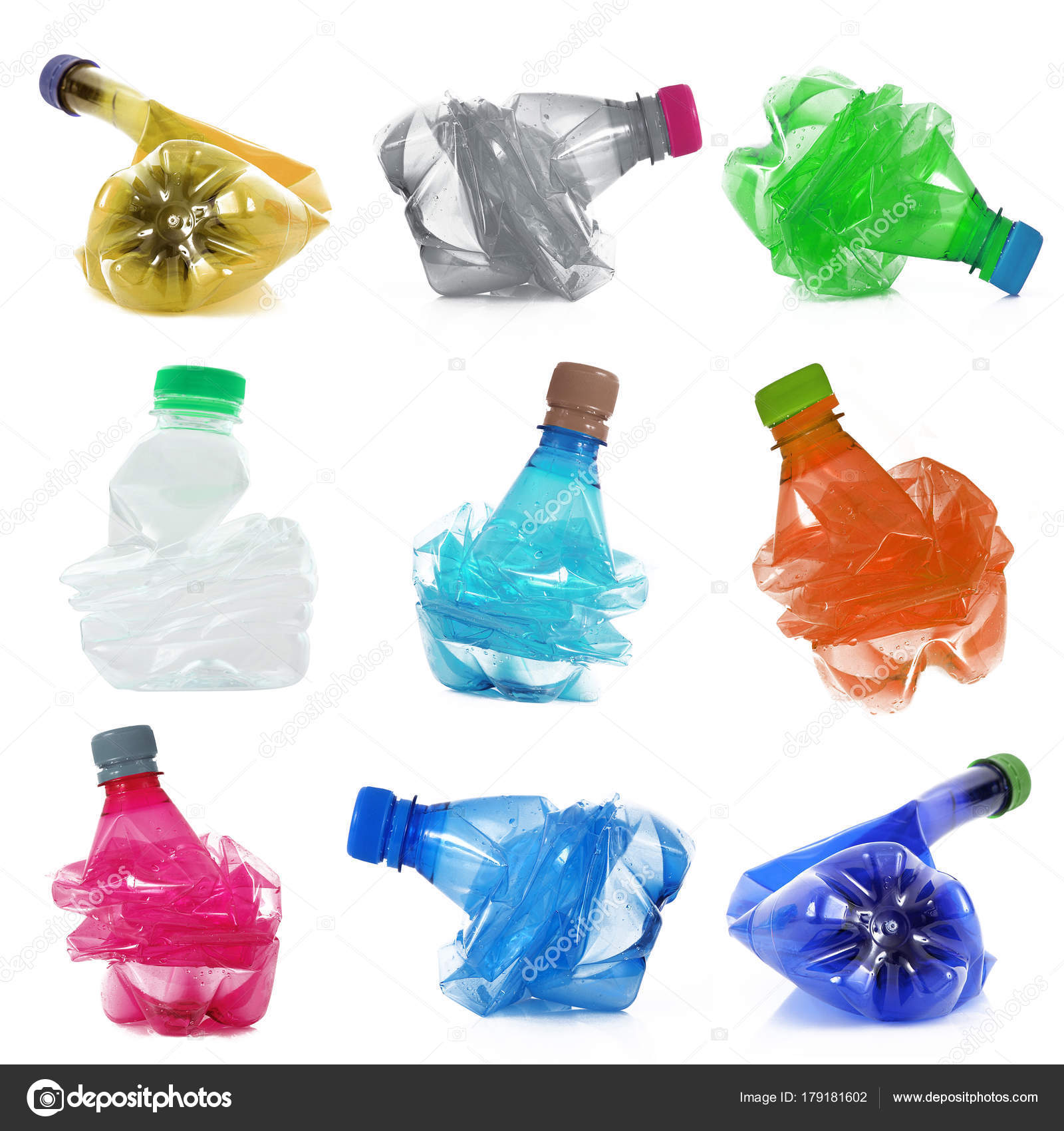 Plastic bottles collage in white background — Stock Photo © Photobeps ...