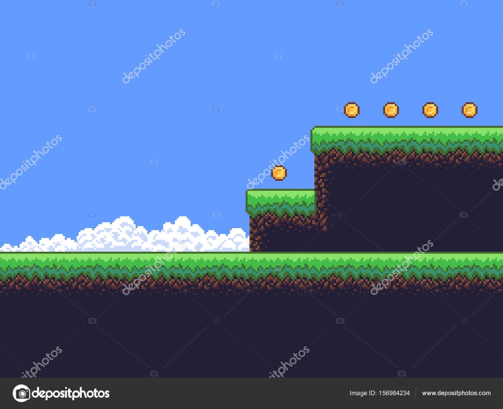 Pixel Escena de arte Vector de Stock de ©chuckchee 156984234