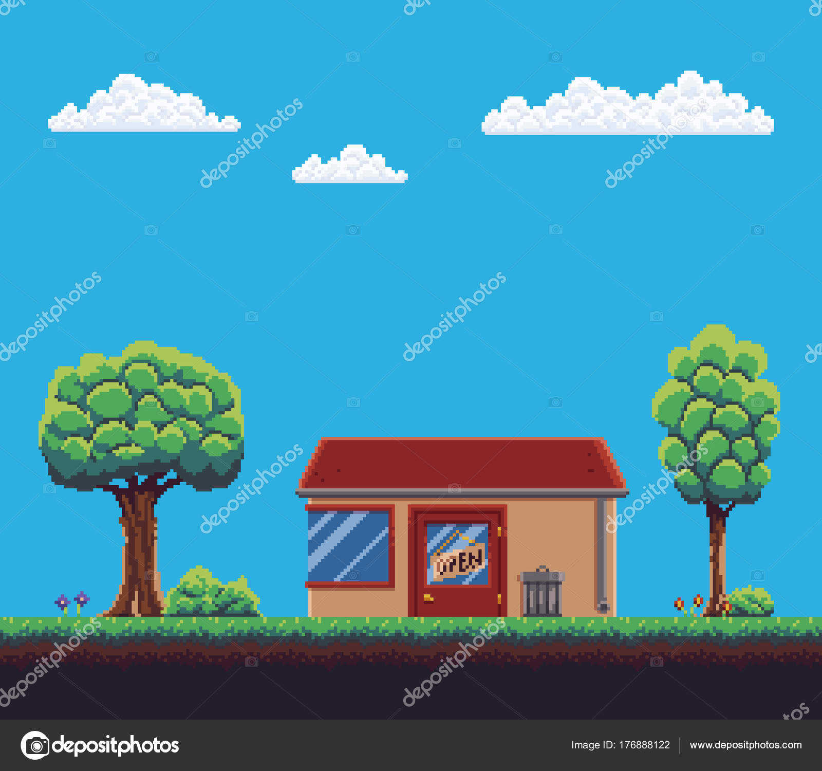 Pixel Game Background Stock Vector Image by ©chuckchee #176888122