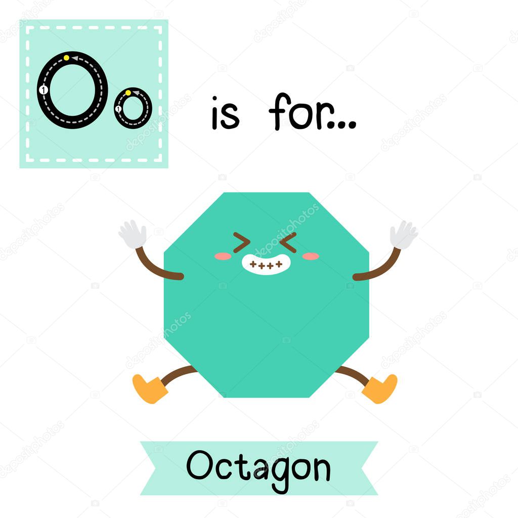 Letra O lindos niños coloridas formas geométricas alfabeto trazado ...