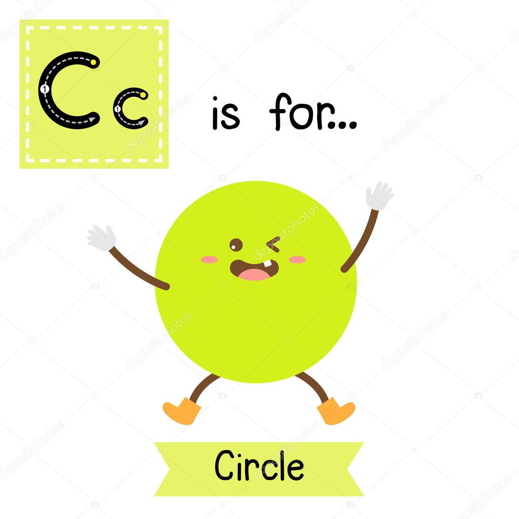 Letra C lindos ni os coloridas formas geom tricas alfabeto trazado flashcard de C rculo para ni ...