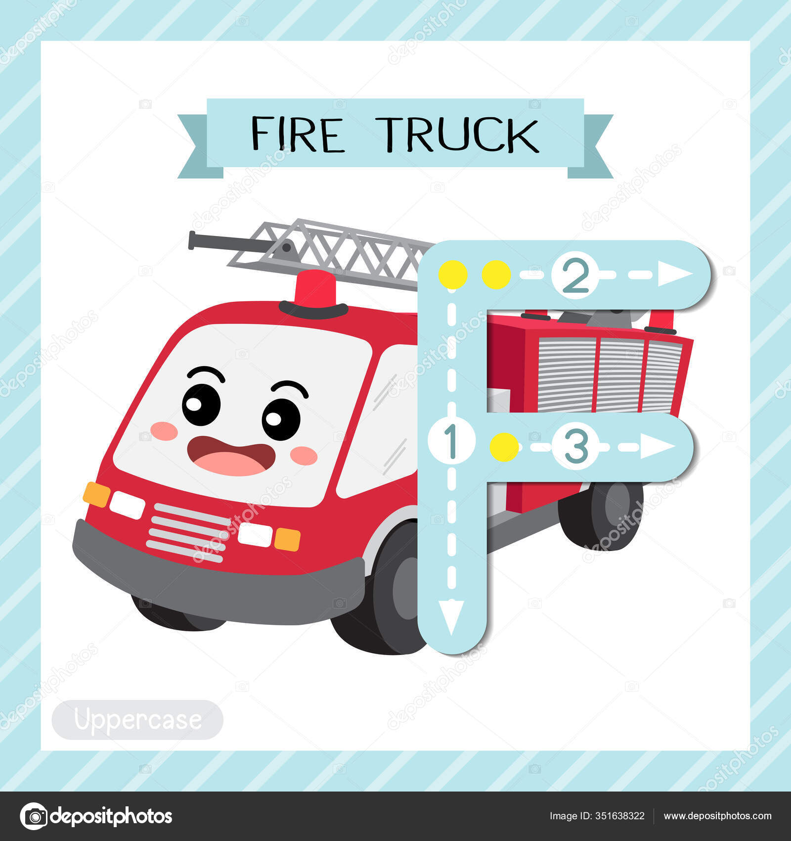 Letter Uppercase Cute Children Colorful Transportations Abc Alphabet ...