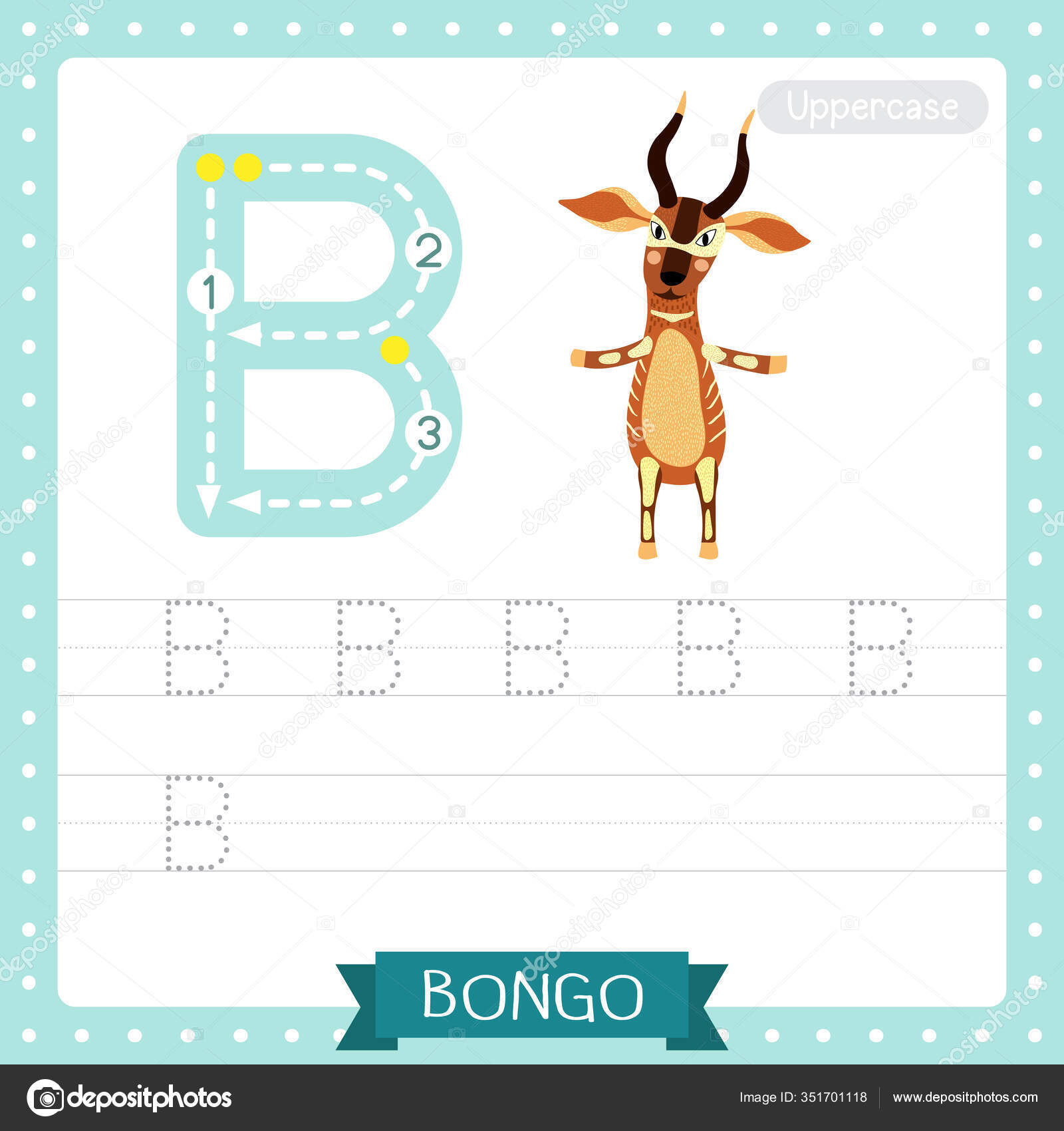 Letter Uppercase Cute Children Colorful Zoo Animals Abc Alphabet ...