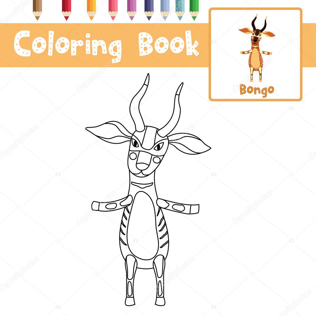 Dibujo para colorear de Bongo de pie sobre dos patas animales para ...