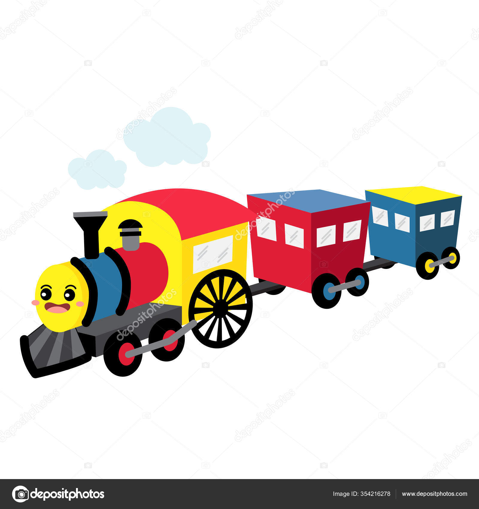 Cartoon Train Engine Side View