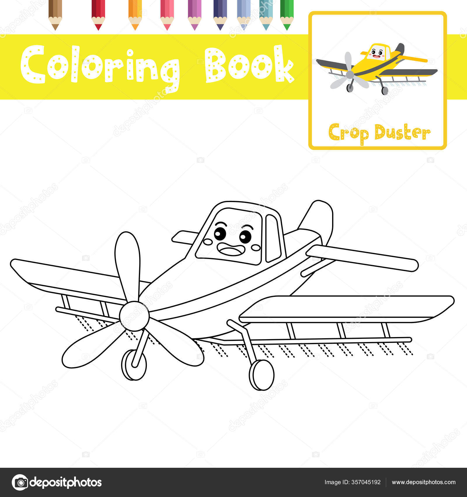 Crop Dusting Plane Vector Clipart