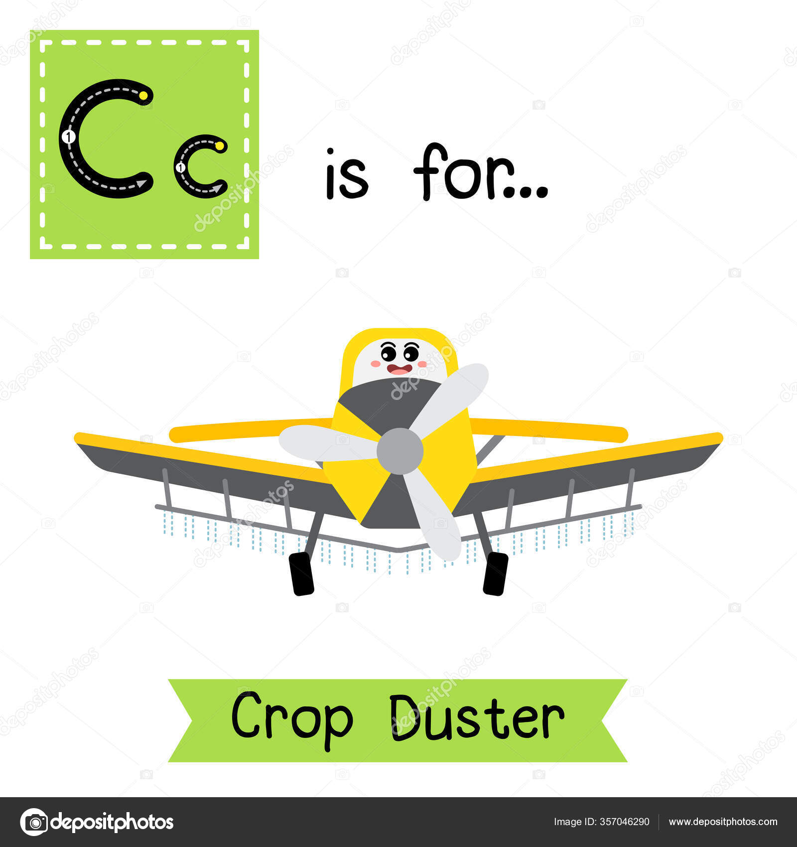 Crop Dusting Plane Vector Clipart