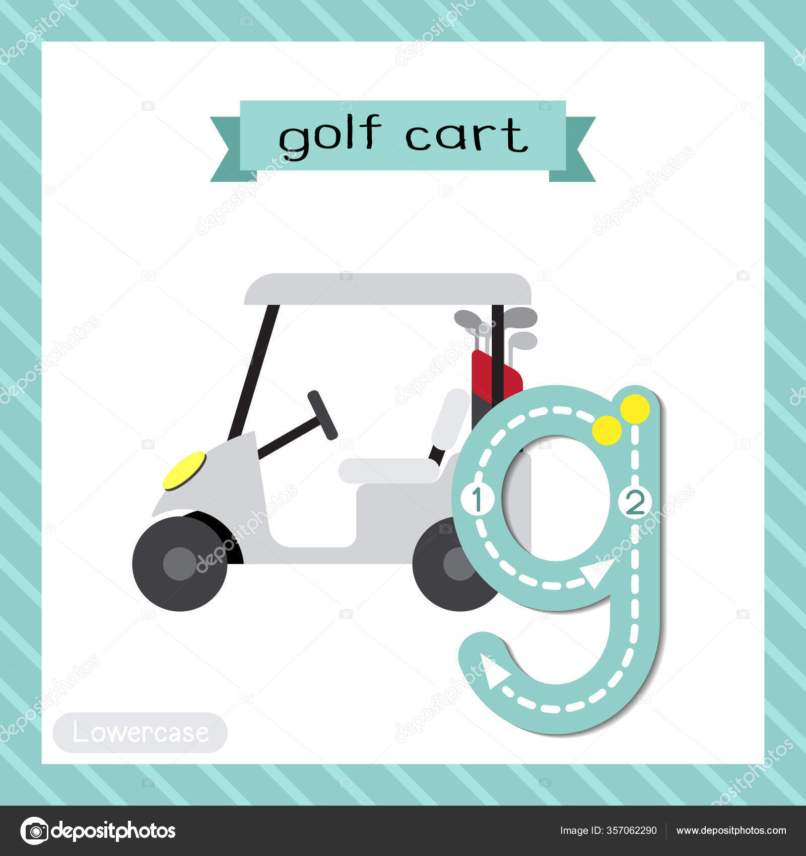 Letter Lowercase Cute Children Colorful Transportations Abc Alphabet ...