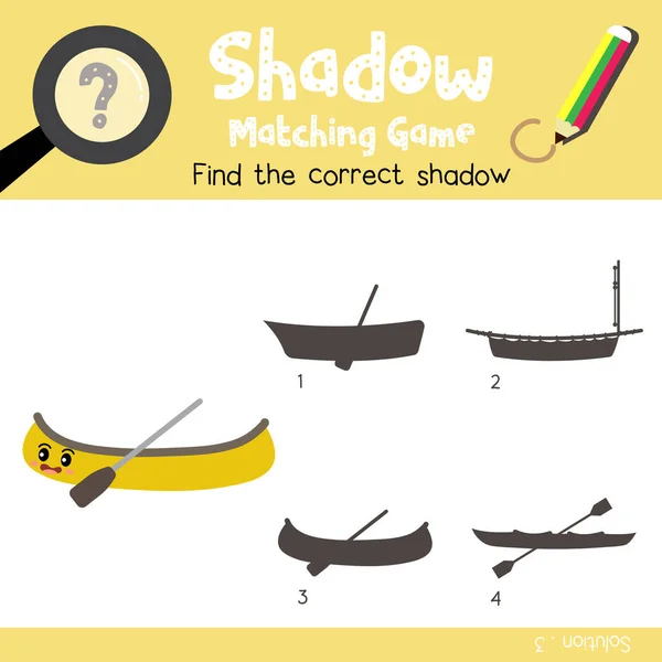 Shadow Matching Game Hang Glider Cartoon Character Side View ...
