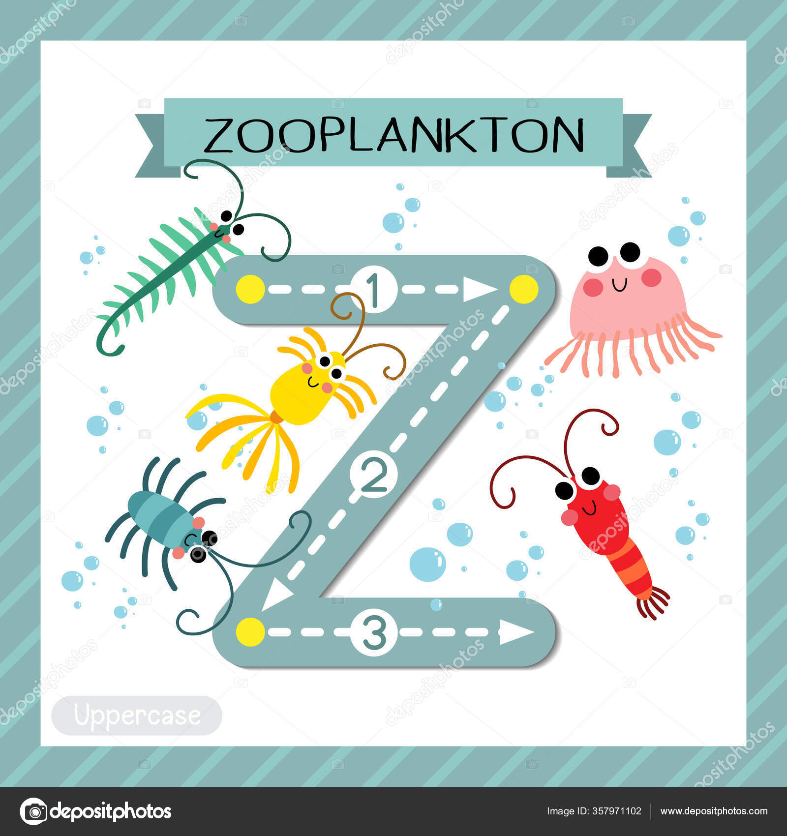 Letter Uppercase Cute Children Colorful Zoo Animals Abc Alphabet ...