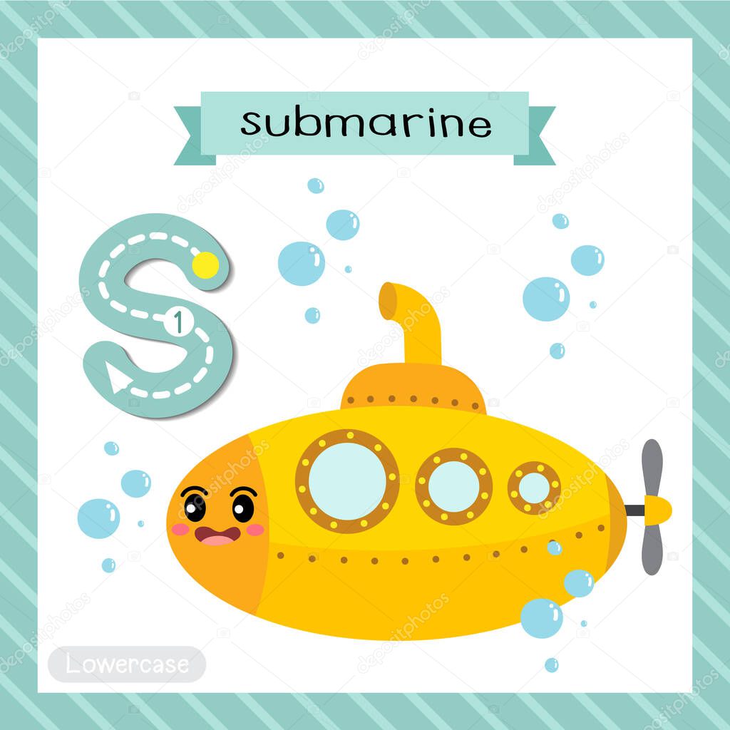 Letra S minúsculas lindos niños transporte colorido ABC alfabeto ...