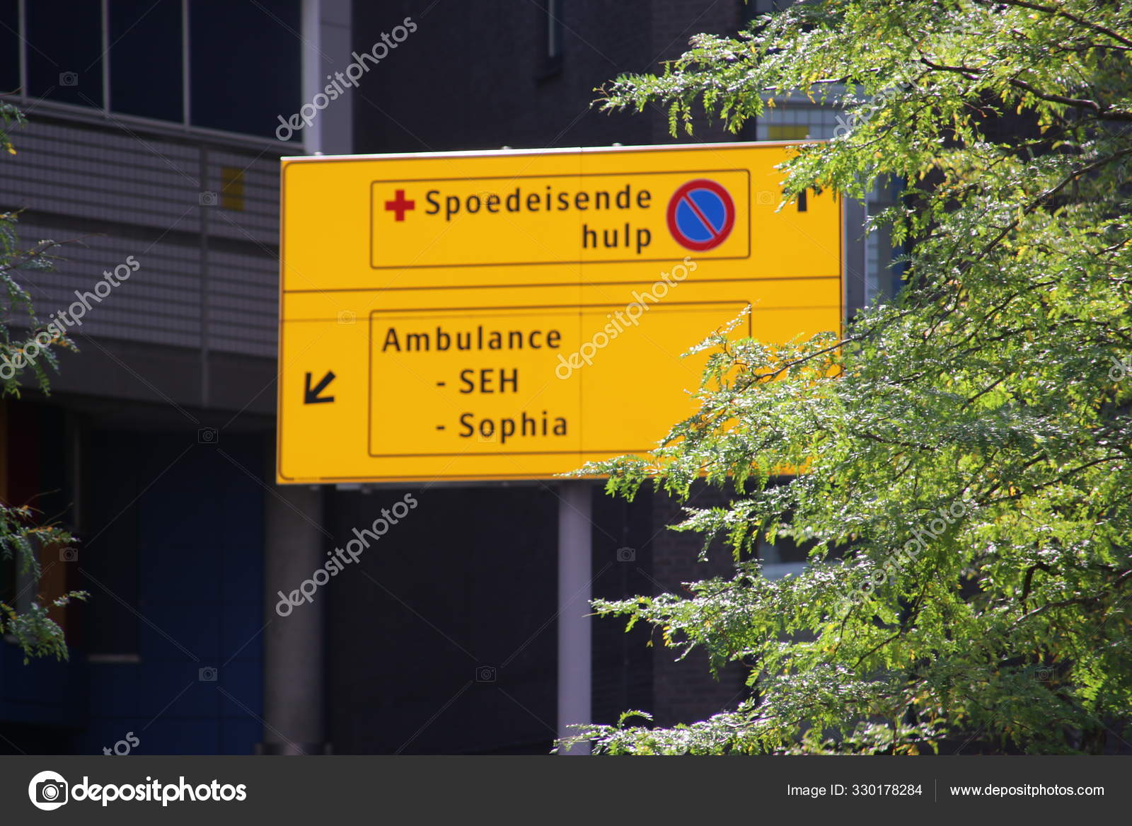 Yellow Direction Sign Erasmus Medical Center Sophia Children Hospital ...