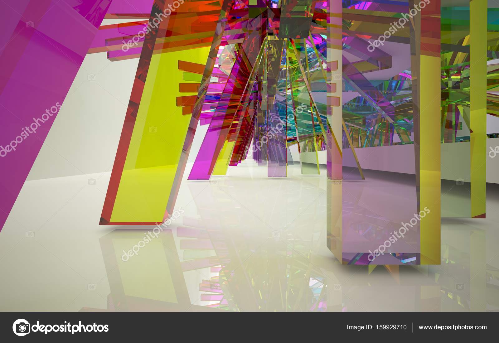 Dynamic interior with brown objects — Stock Photo © sergeymansurov ...