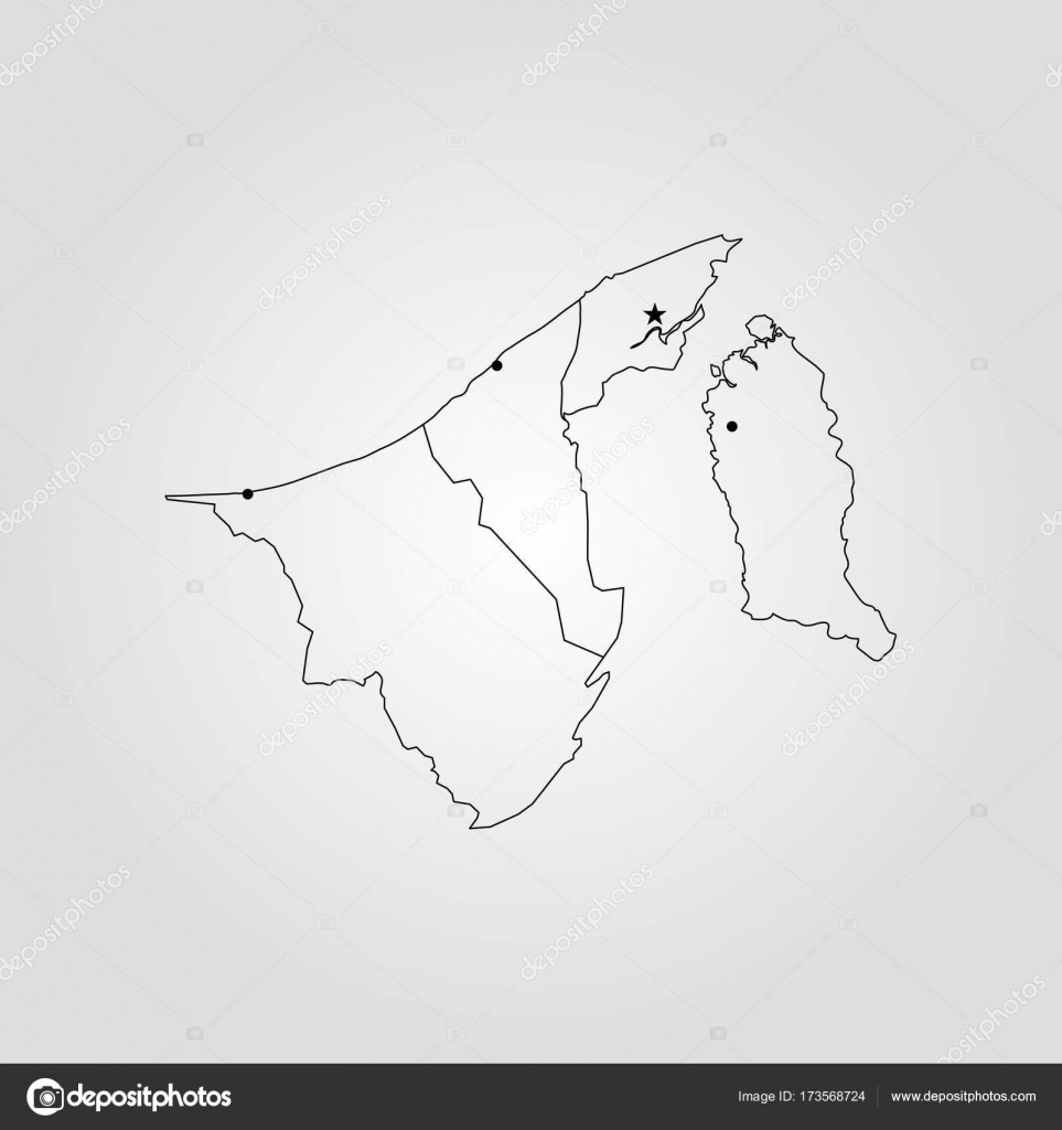 Map of Brunei Stock Vector by ©Uglegorets 173568724