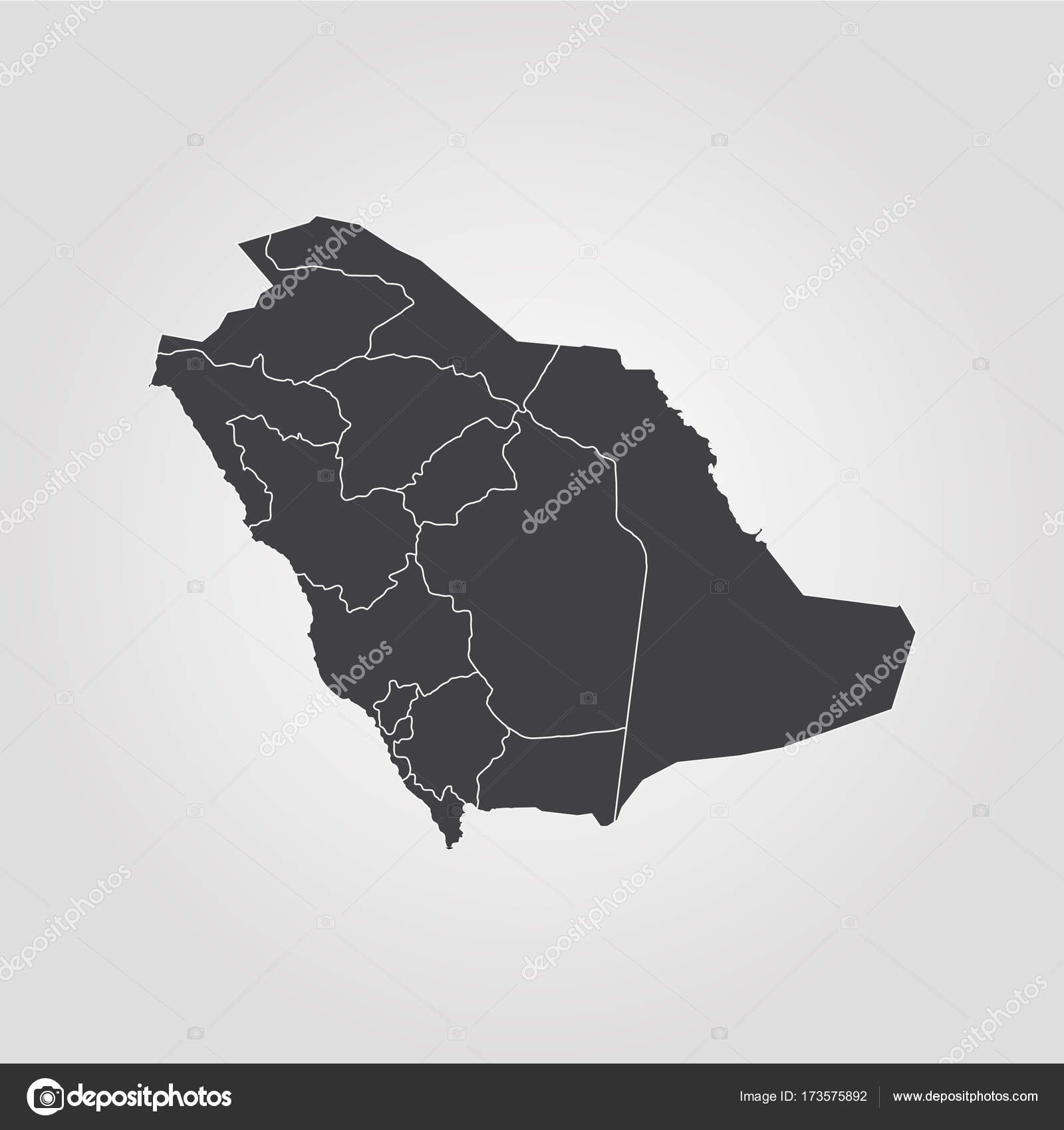 Peta saudi arabia Vektor Stok oleh ©Uglegorets 173575892