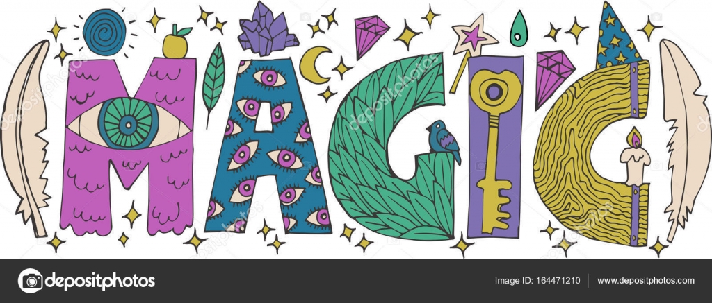 Doodle Magic lettering Stock Vector Image by ©meowlina_meow #164471210