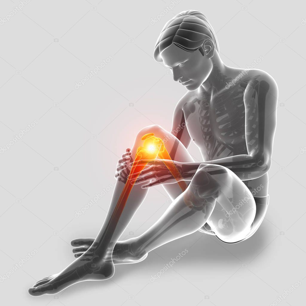Ilustraci n 3d de sensaci n masculina Dolor de rodilla 2024