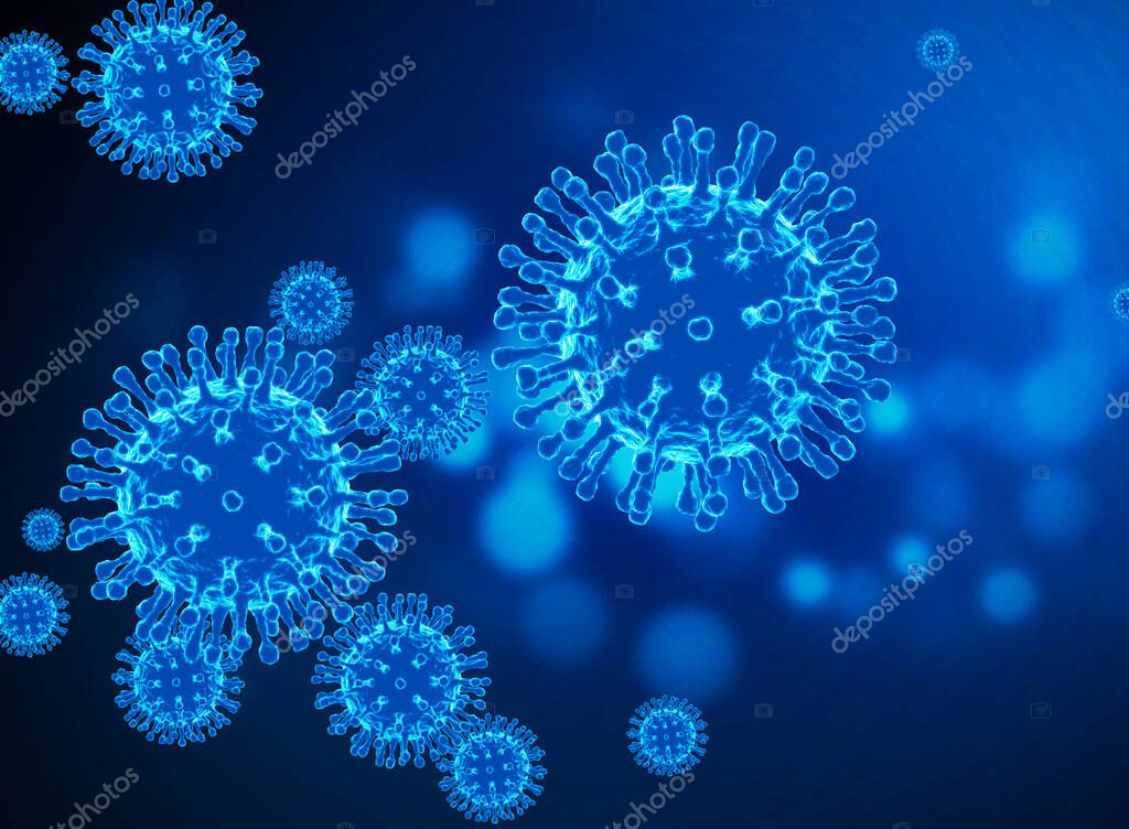 3d ilustración infección viral que causa enfermedad crónica. Virus de ...