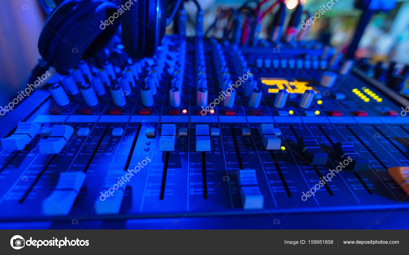 Amplifier and equalizer mixer switch of sound equipment. Selective ...