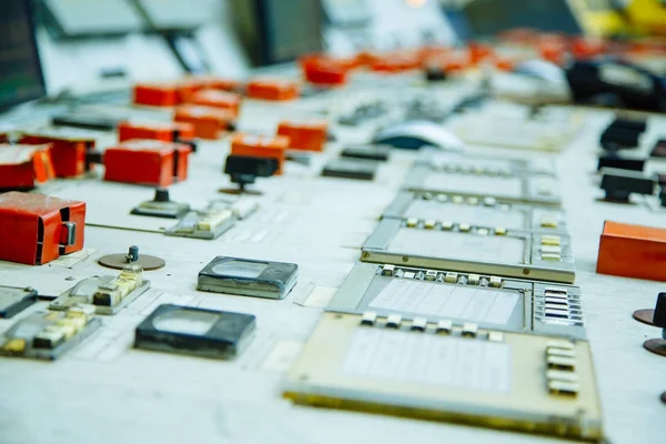 Control panel at a nuclear power plant close-up Stock Photo by ©wedmov ...