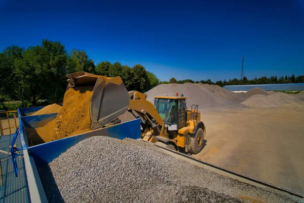 Carriage on loading with crushed stone. transportation of bulk ...