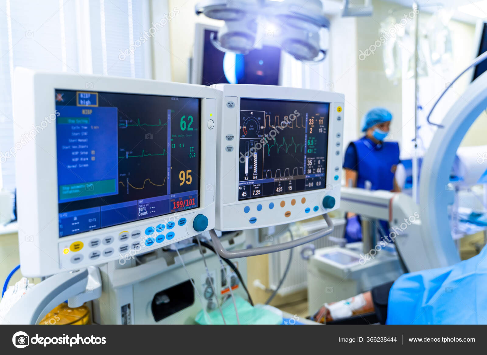 Two Screens Operating Room Medical Devices Interior Hospital Design ...