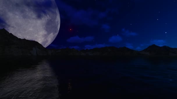 Big Moon Over Night Sea — Stock Video © Pleiadian #160464578