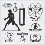 Boxing labels and icons set. Vector Stock Vector by ©Vasilev_Ki #38168235
