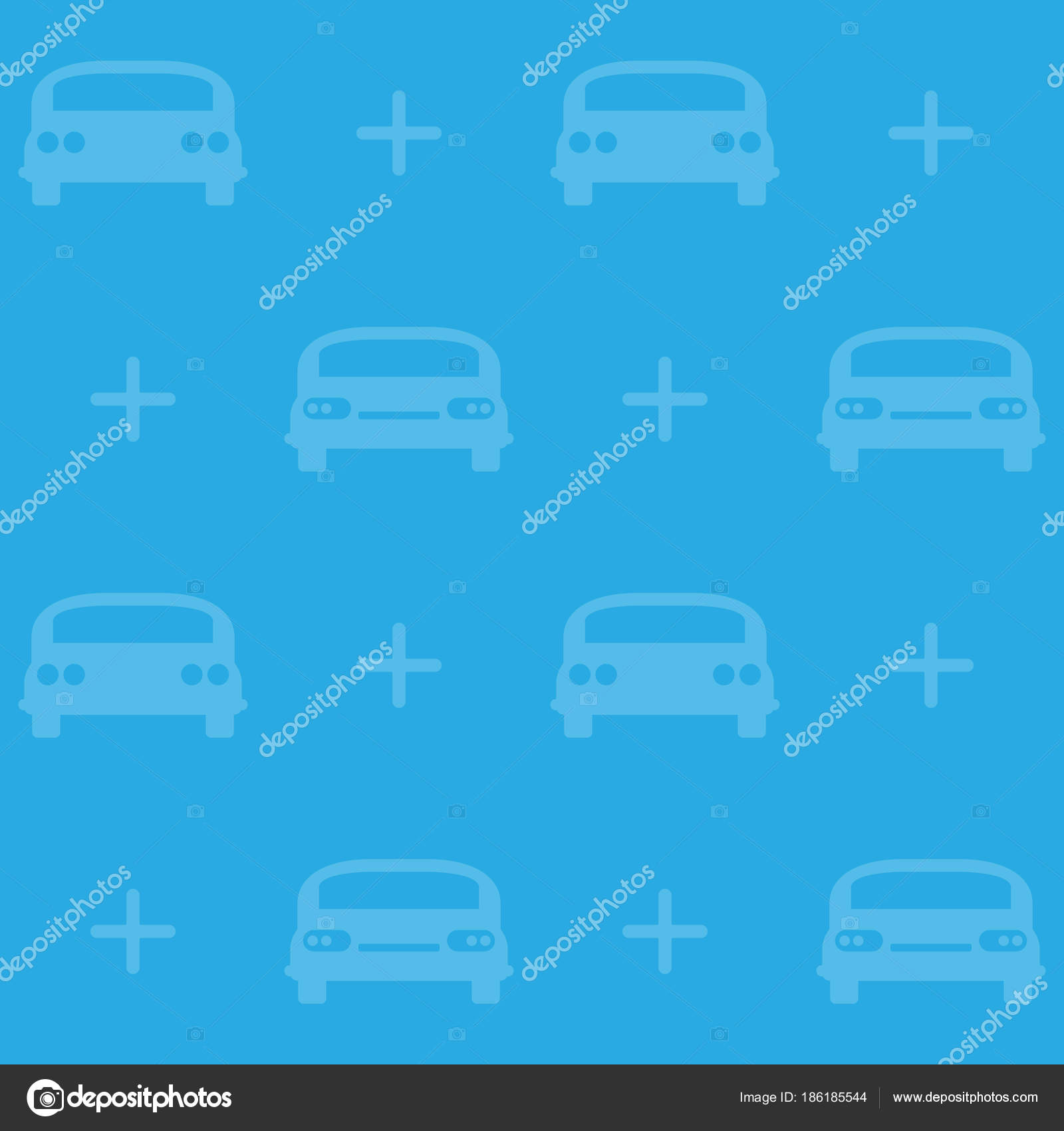 Cars blue pattern background. Modern texture with vehicles and pluses ...